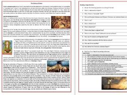 The history of Easter - Reading Comprehension and Vocabulary Worksheet ...