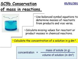 Conservation of Mass in Reactions GCSE Lesson (SC9b CC9b) | Teaching ...