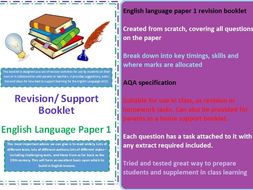 Paper 1 English Language AQA - revision guide/ homework / support ...