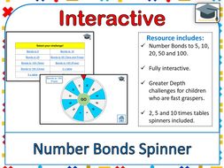 Interactive Number Bonds Spinners | Teaching Resources