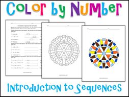 Introduction to Sequences Color by Number | Teaching Resources