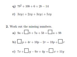 Collecting like terms worksheets (with solutions) | Teaching Resources