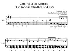 The Tortoise from Carnival of the Animals (Can-Can) Sheet Music – pdf file and orchestral audio ...