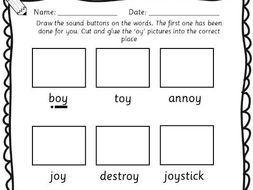 RWI set 2 oy phonic match the words worksheet Year 1/Reception - sample ...