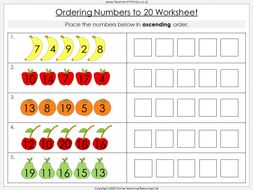 Ordering Numbers to 20 - Year 2 | Teaching Resources