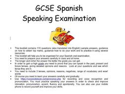 Spanish GCSE Speaking Booklet 9-1 | Teaching Resources