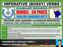 IMPERATIVE (BOSSY) VERBS - CLASSROOM RESOURCES - BUNDLE | Teaching ...