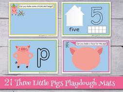 The Three Little Pigs Playdough Mats | Teaching Resources