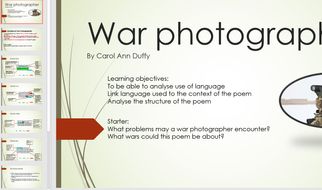 War Photographer level 9 Lesson with Annotations Sheet | Teaching Resources