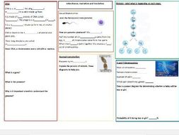 AQA foundation inheritance variation evolution revision crib sheet ...