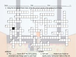 Restaurant Things-Activities Interactive Crossword Puzzle for Google ...
