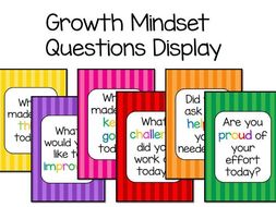 Growth Mindset Questions Display-bold colours | Teaching Resources