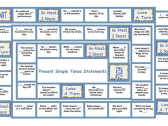 Present Simple Tense Statements 6 English Legal Text Game Bundle ...