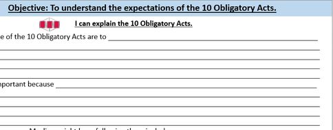 10 Obligatory Acts lesson | Teaching Resources