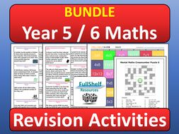 Maths Revision Activities Year 6 / 5 by FullShelf | Teaching Resources
