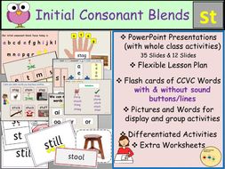 Phonics: Phase 4 Consonant Blend St-CCVC Words, Presentations, Lesson ...