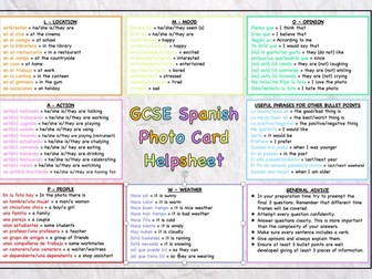 GCSE French Photo Card Helpsheet | Teaching Resources