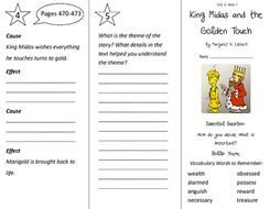 King Midas and the Golden Touch Trifold - Wonders 3rd Grade Unit 6 Week ...
