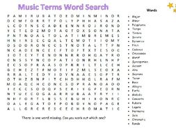 Music Word Search | Teaching Resources