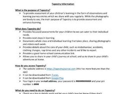 Tapestry Learning Journal Q&A for Parents | Teaching Resources