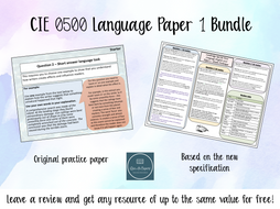 Cambridge IGCSE 0500 English Language Paper 1 Bundle | Teaching Resources