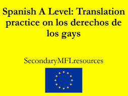 Spanish A Level los derechos de los gays: translations on gay rights ...