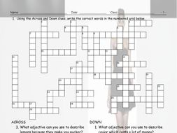 Adjectives Interactive Crossword Puzzle for Google Apps | Teaching ...