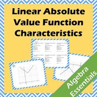 Absolute Value Function Graphs Characteristics Scavenger Hunt ...