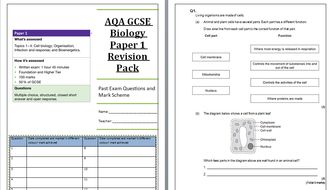 AQA GCSE Biology (9-1) Paper 1 Revision - Past Paper Questions and Mark ...