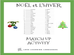 French Noël Match Up Activities - French Christmas Worksheets ...