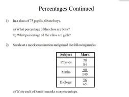 TES GCSE maths worksheet – percentages by theeducationspecialist ...