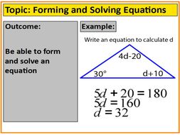 Forming and Solving Equations | Teaching Resources