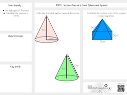 Surface Area of Sphere, Cone, Pyramid | Teaching Resources
