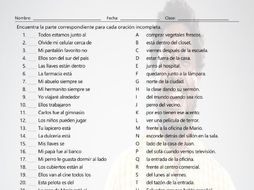Contractions Al and Del Sentence Match Spanish Worksheet | Teaching ...