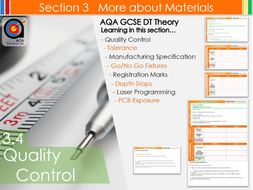 AQA GCSE DT 3.4 Quality Control | Teaching Resources