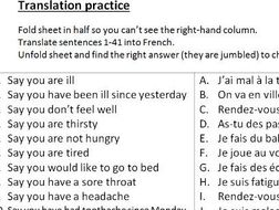 French GCSE translation and role play practice worksheet | Teaching ...