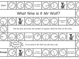 What time is it Mr Wolf? 3 differentiated time board games | Teaching ...