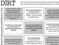 DIRT Improvement grid - Feedback, Differentiation | Teaching Resources