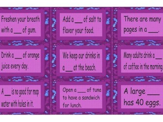 Container Words 6 English Legal Text Game Bundle | Teaching Resources