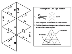 Two Digit and One Digit Addition Game: Math Tarsia Puzzle | Teaching ...