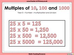 Multiples of 10, 100 and 1000 - Year 5 | Teaching Resources