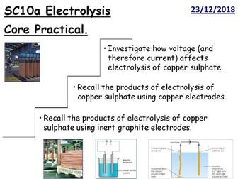 Electrolysis: 5 GCSE Chemistry Lessons. Edexcel 9-1 Topic CC10 SC10 | Teaching Resources