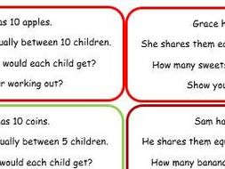 Year 1 - Sharing equally (division) word problems | Teaching Resources