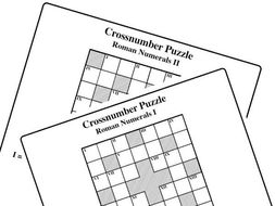 Roman Numerals I & II (Cross-number Puzzles) | Teaching Resources