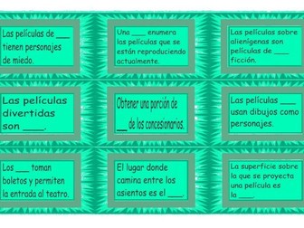 Movie Things and Genres Spanish 4 Worksheet-2 Game-1 Exam Bundle ...