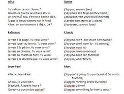 French role play practice: arranging to go out | Teaching Resources