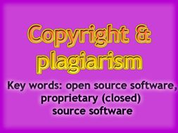 "Copyright and Plagiarism" (lesson plan, presentation, theory and ...