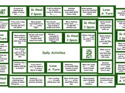 Daily Activities Legal Size Text Board Game | Teaching Resources