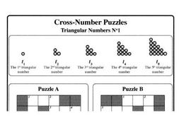 Cross-Number Puzzles: Triangular Numbers No1 | Teaching Resources