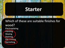 Wood Finishes New GCSE AQA | Teaching Resources